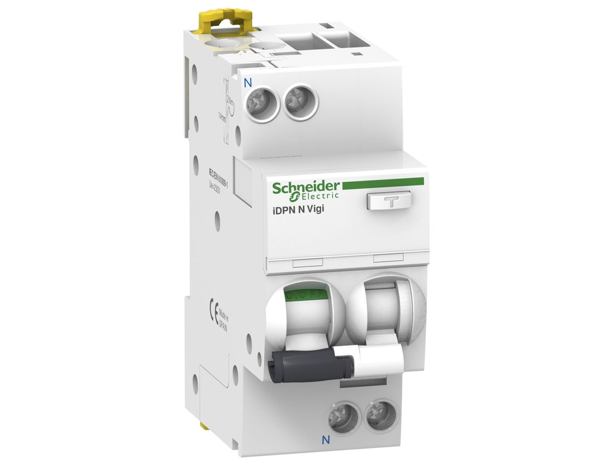 Disjoncteur FI/LS Schneider Electric iDPN N type A 1L+N (C) 16A 10mA ...