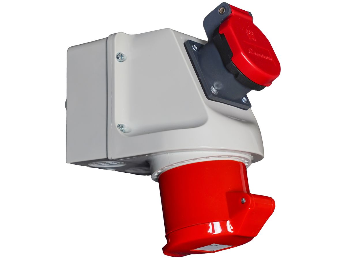AP-Steckdose CEEtyp 5L 16A 6h Mini-Kombi, Typ25, IP44, Steckklemmen ...